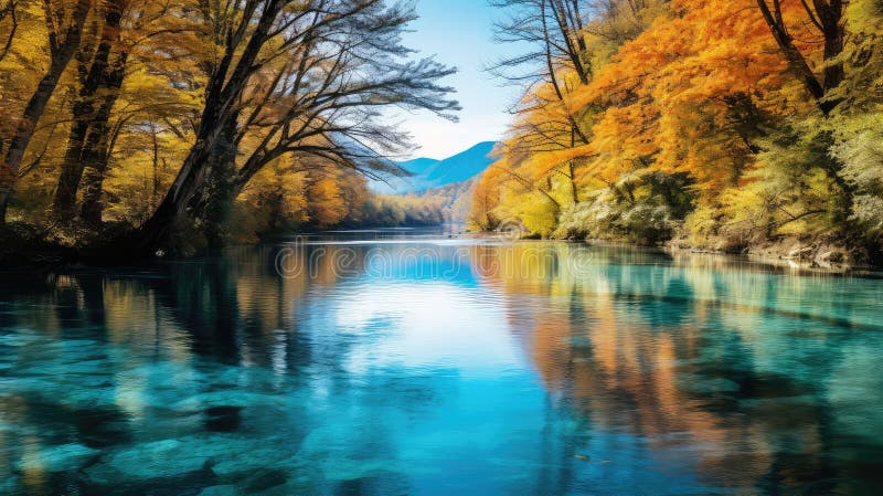 Forest blue fall stock image. Image of generated, ripples - 389075857