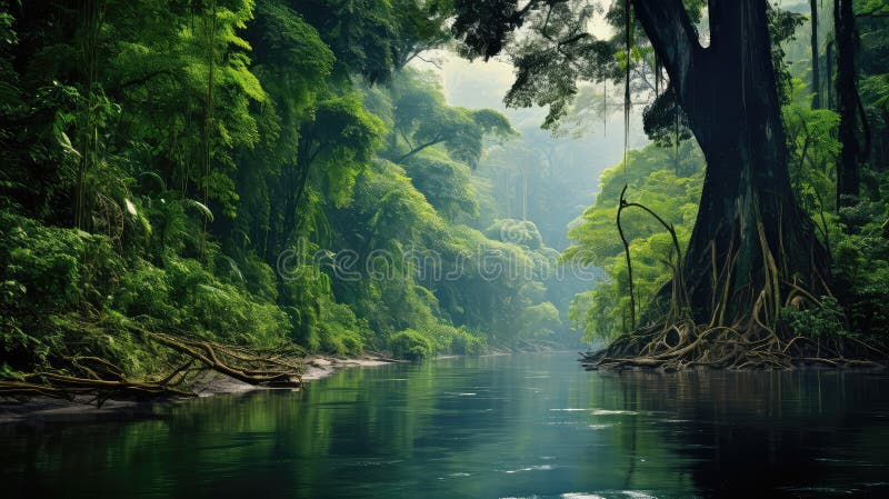 Forest Borneos Rainforest Dense Stock Image - Image of tropical, asia ...