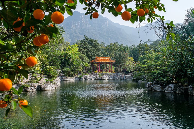In a Forest, a Bright Yellow and Green Tree Branch Stock Image - Image ...