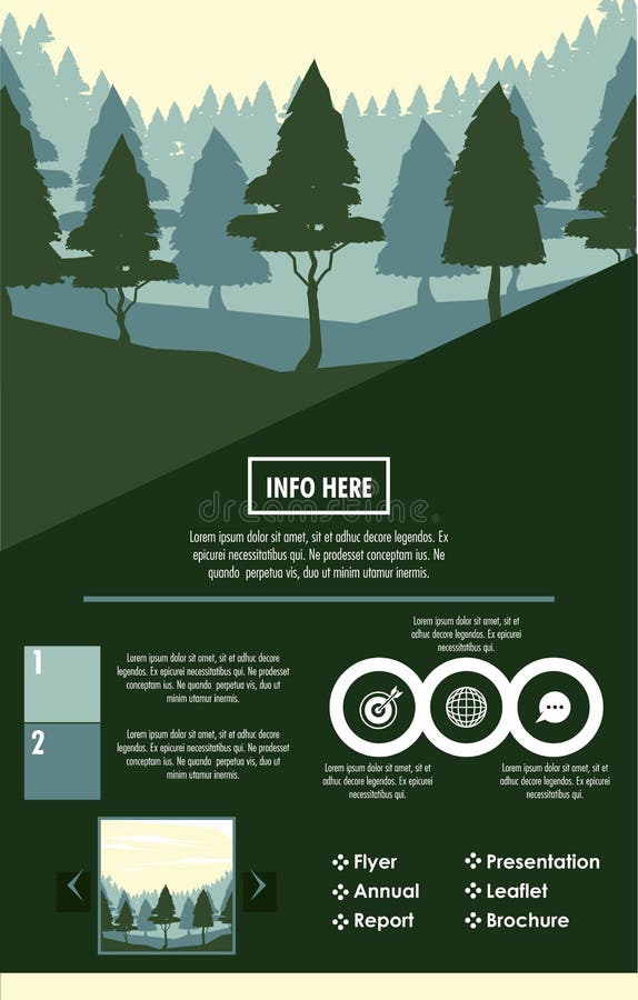 Forest Brochure Infographic Stock Vector - Illustration of booklet ...