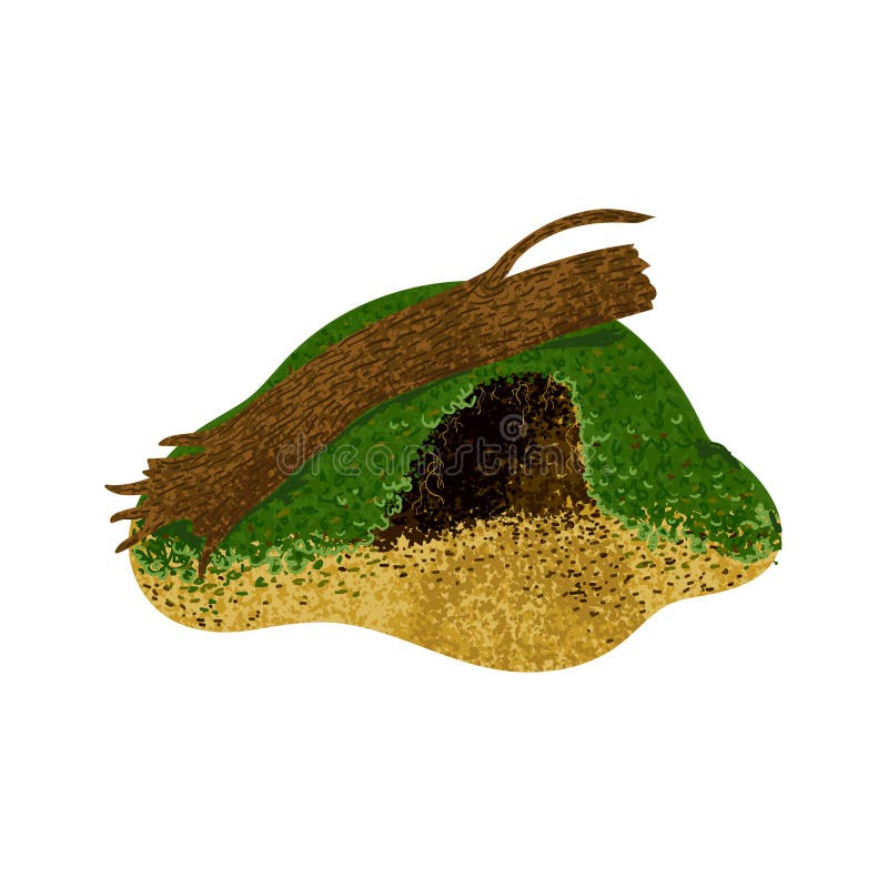 Forest Burrow Colorful Illustration Stock Vector - Illustration of ...