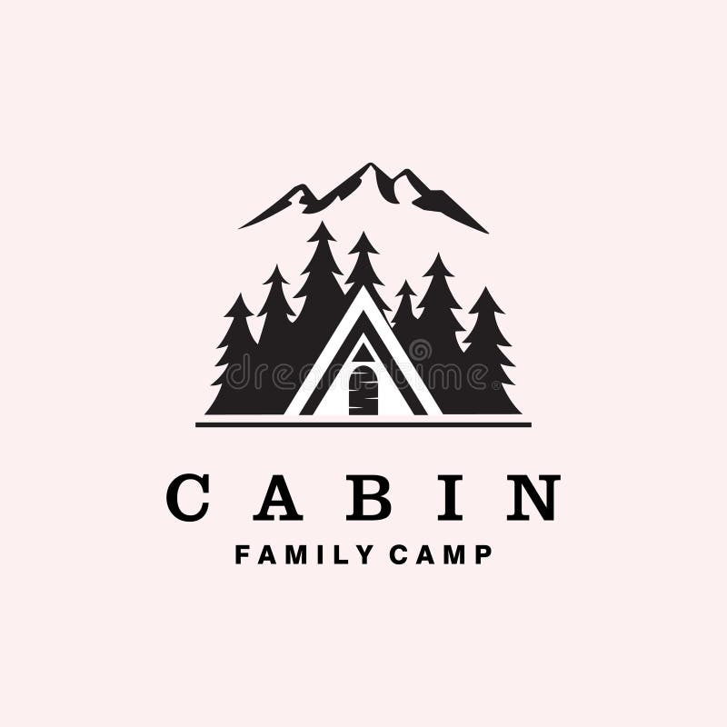 Forest Logo Design Inspiration with Mountain Illustration Stock Vector ...