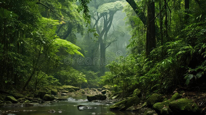 Forest Cameroon Rainforest Central Stock Image - Image of angola ...