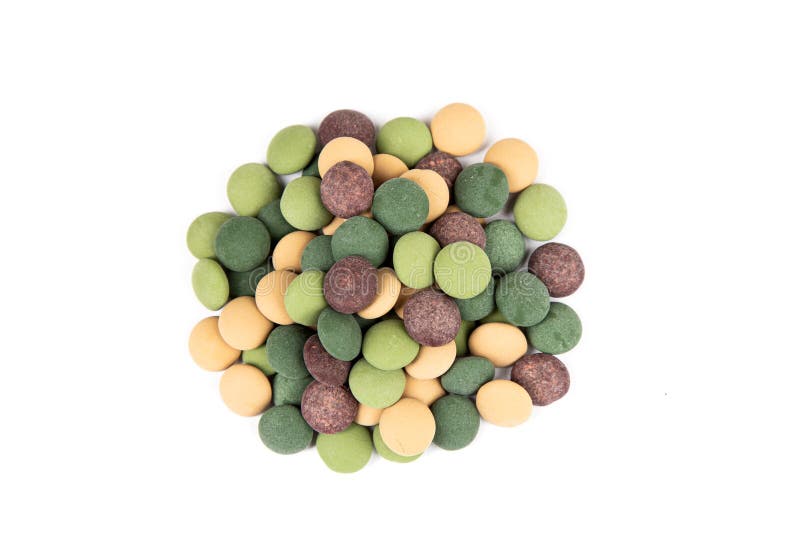 Forest Camoflage Colored Candy Coated Chocolate Pieces Top Down View ...