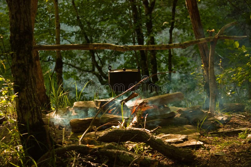 Forest Camp stock image. Image of activity, nature, burning - 12945093