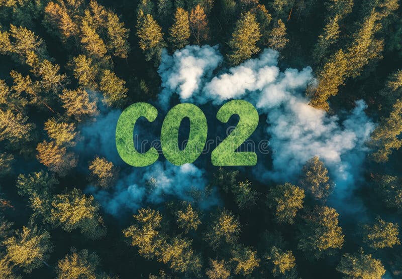 CO2 Emissions & Deforestation Stock Illustration - Illustration of ...