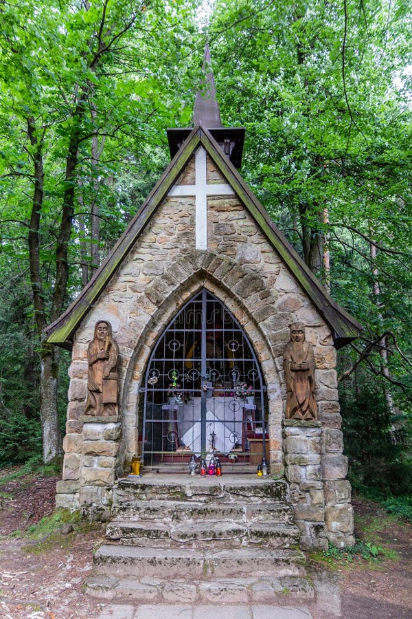 Forest Chapel on an Autumn Day Stock Photo - Image of pilgrim, travel ...