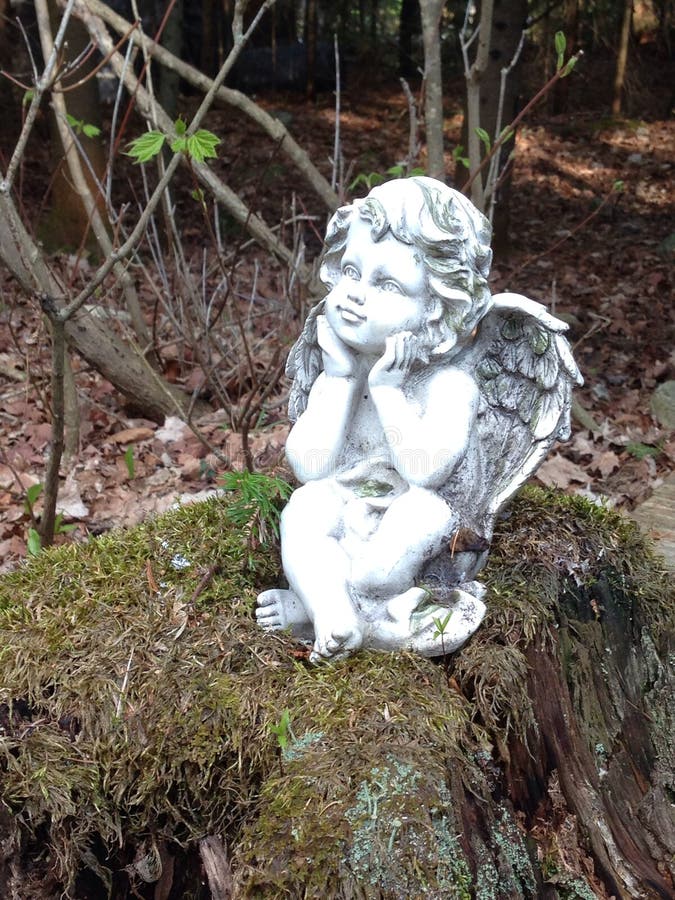 Forest cherub 2 stock image. Image of statue, forest - 43062987