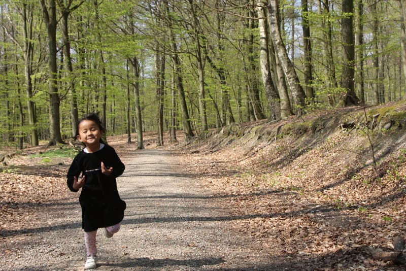 Forest child stock image. Image of children, girl, yellow - 16318557