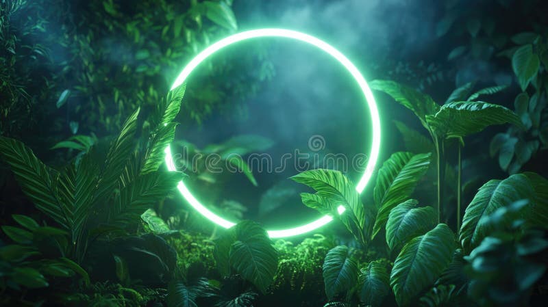 Forest Clearing with Circular Light Stock Photo - Image of highlight ...