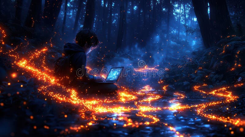 Forest Code Vector Logo Template. Stock Vector - Illustration of lazer ...