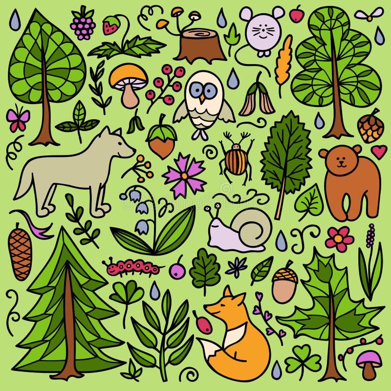 Forest color pattern stock vector. Illustration of plant - 64850162