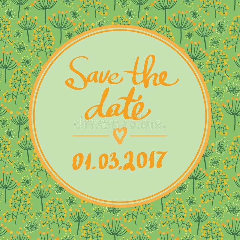 Forest Colorful Berries Text Template Save the Date Stock Illustration ...