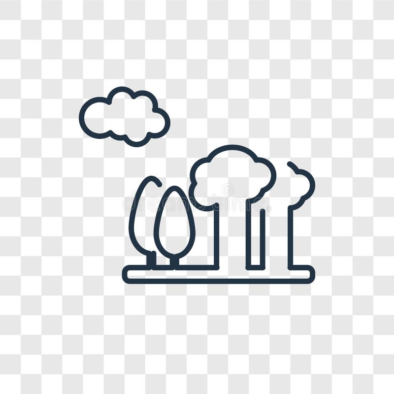 Forest Concept Vector Linear Icon Isolated on Transparent Background ...
