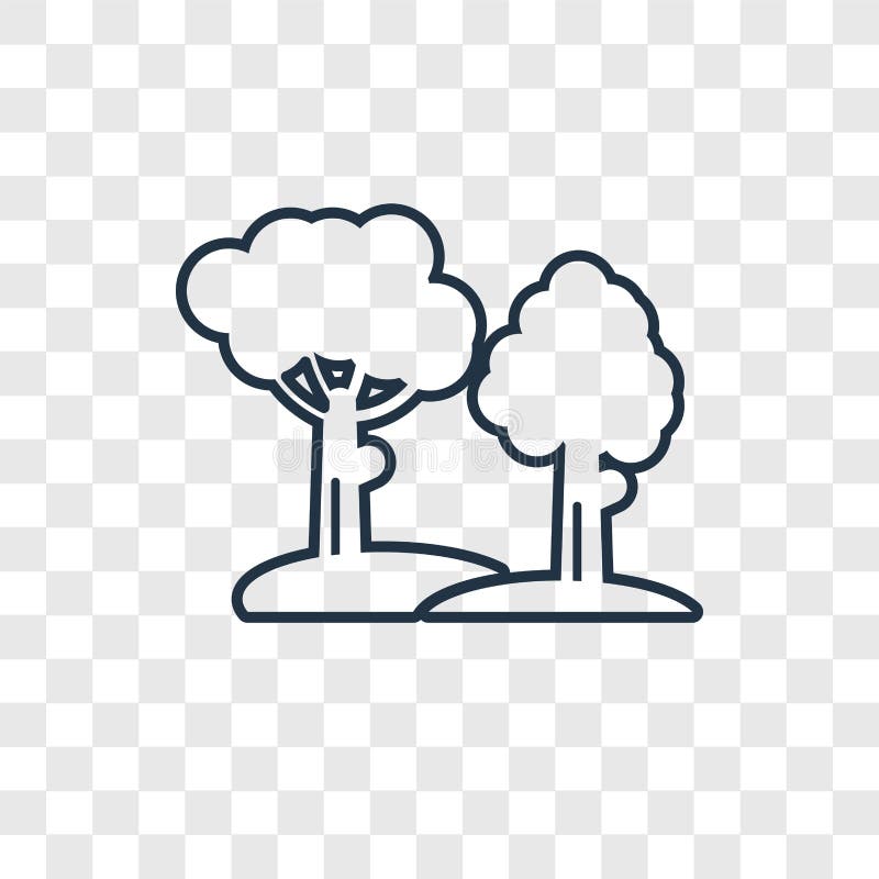 Forest Concept Vector Linear Icon Isolated on Transparent Background ...