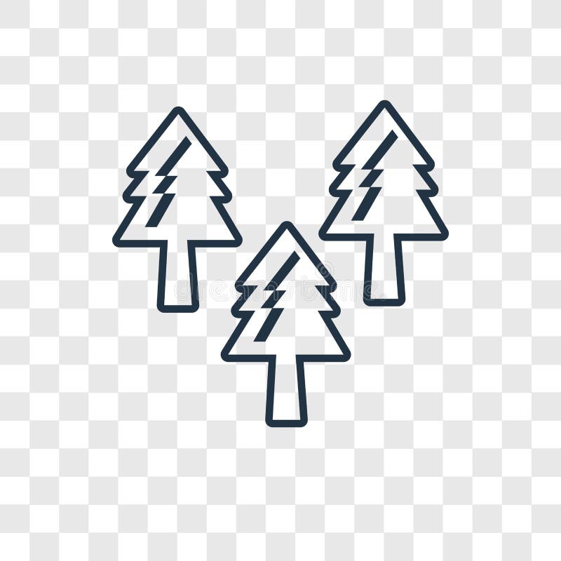Forest Concept Vector Linear Icon Isolated on Transparent Background ...