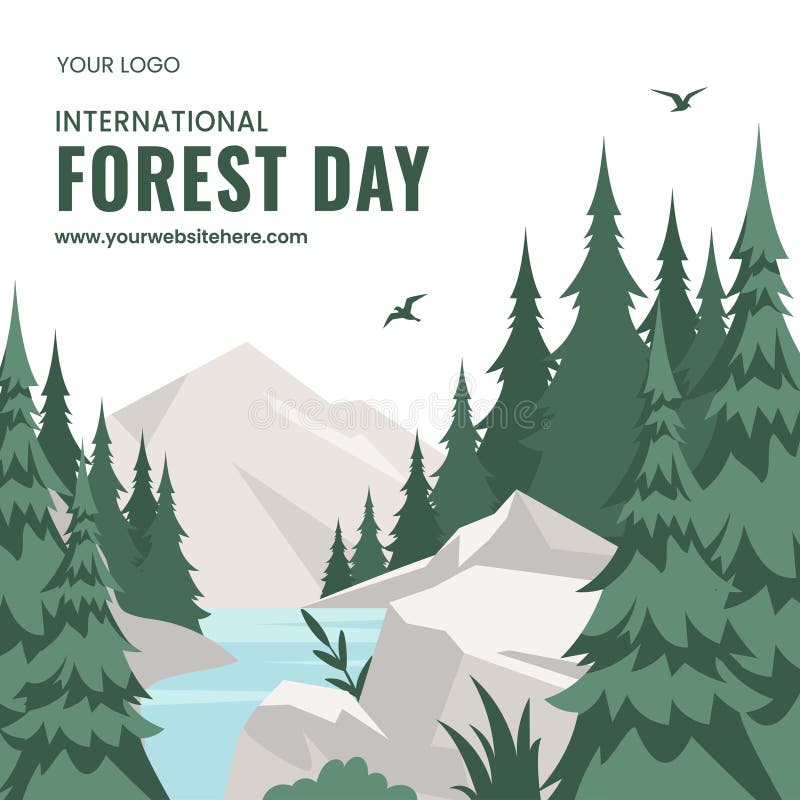 Forest Conservation Awareness Social Media Template Illustration Stock ...