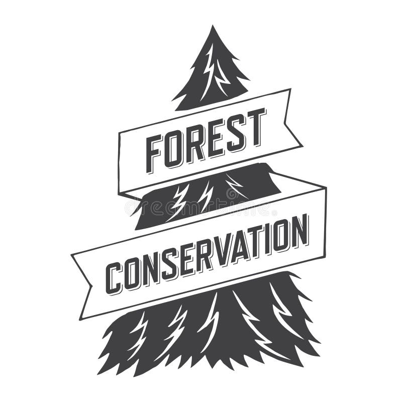 Forest Conservation Logo Design Vector Silhoutte of Broken Tree To ...