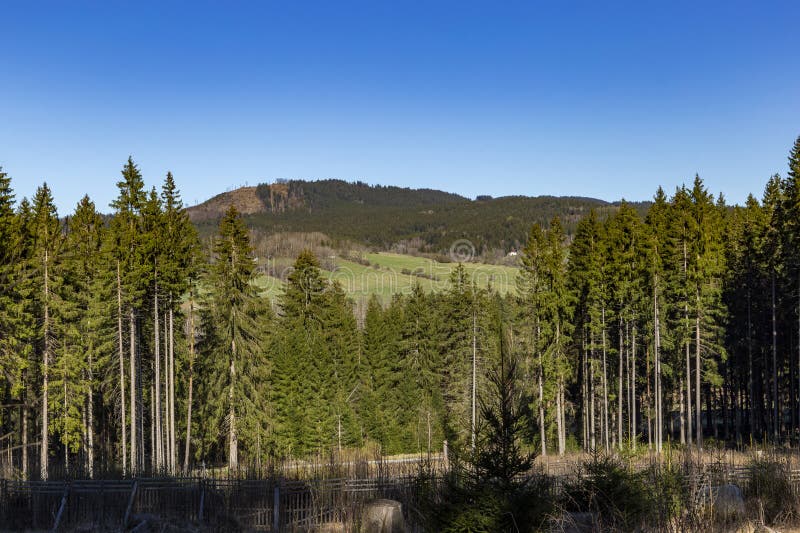 Forest-covered Mountains. Sumava National Park, Czech Republic Stock ...