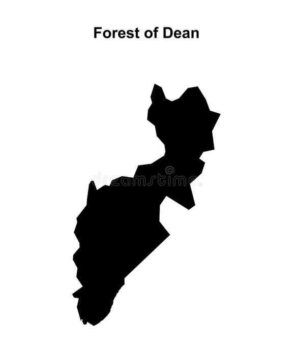 Forest of Dean outline map stock illustration. Illustration of detailed ...