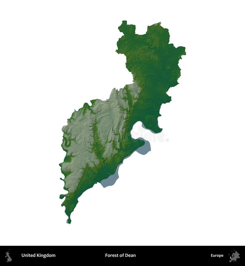 Forest of Dean, United Kingdom, Isolated on White. Physical Stock ...