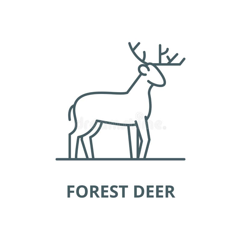 Forest Deer Line Icon Concept. Forest Deer Flat Vector Symbol, Sign ...