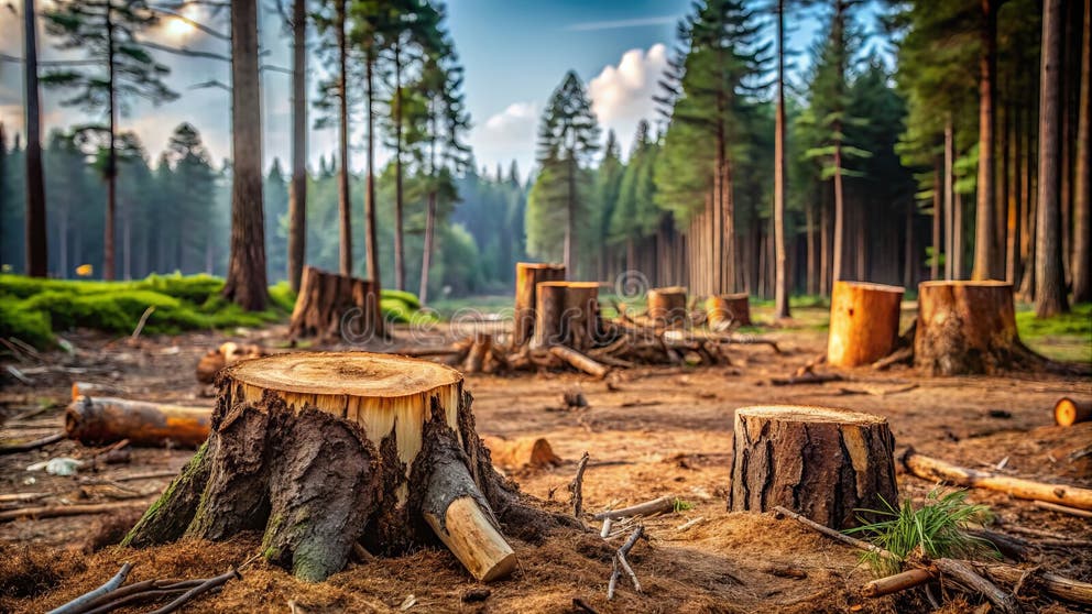 Forest Deforestation: Visible Scars of Environmental Damage at a ...