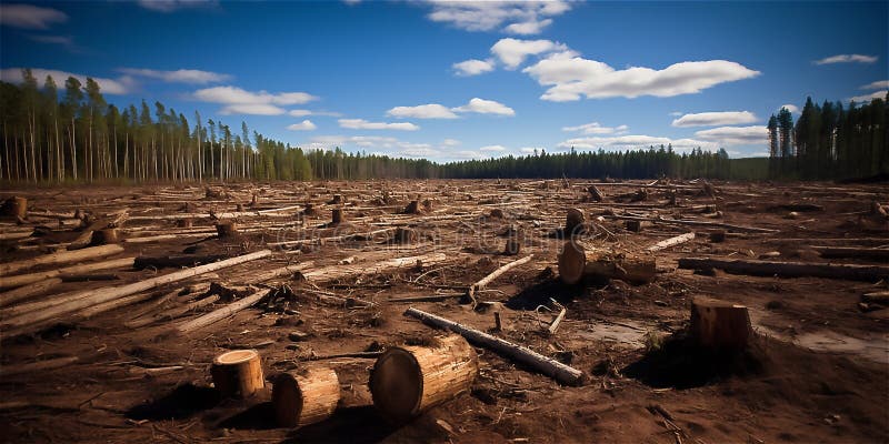 Forest Degradation after Deforestation Stock Illustration ...