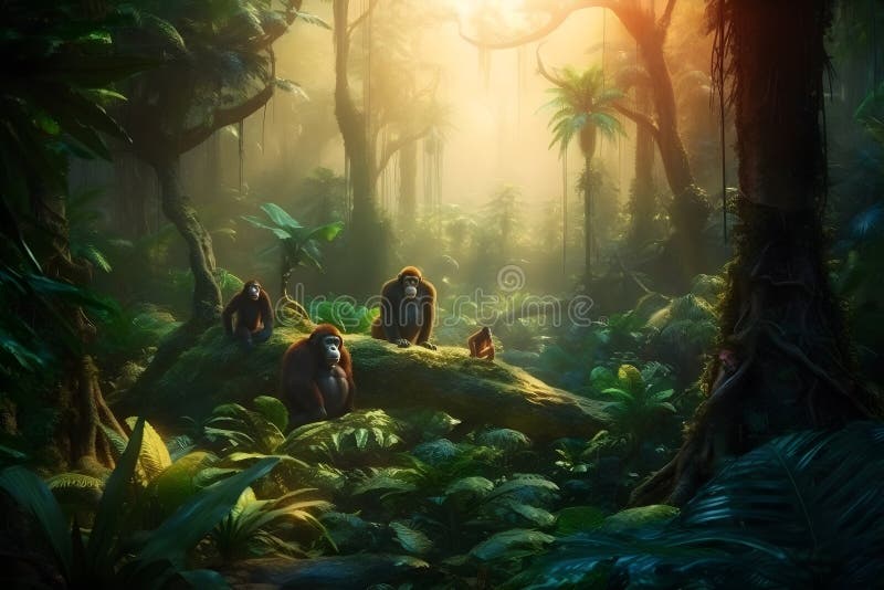 Forest with Different Animals, Wildlife. Neural Network AI Generated ... Forest with Different Animals, Wildlife. Neural Network AI Generated ...