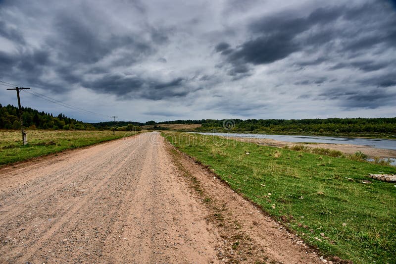 Forest Dirt Road in the Wilderness Along the River Editorial Image ...