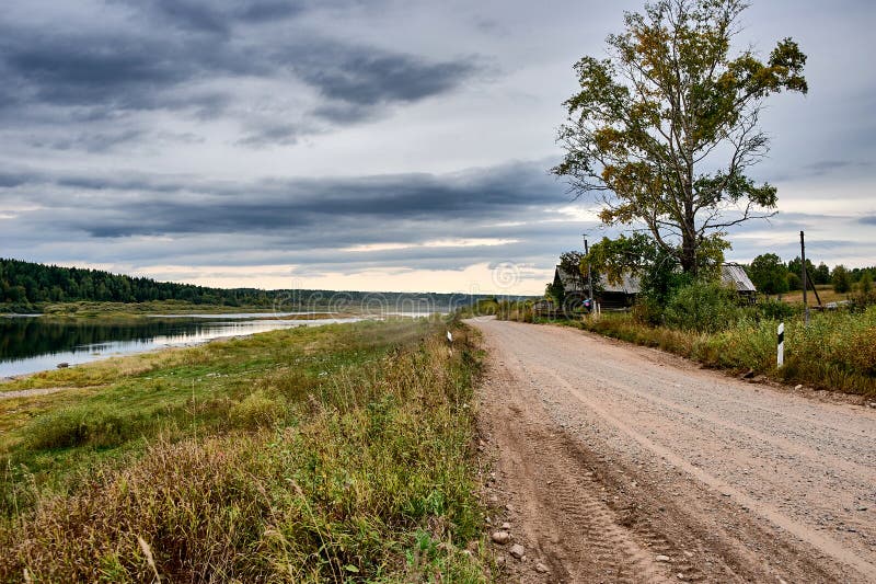 Forest Dirt Road in the Wilderness Along the River Editorial ...