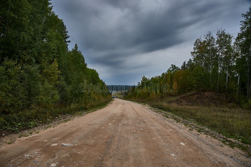 Forest Dirt Road in the Wilderness Along the River Editorial ...