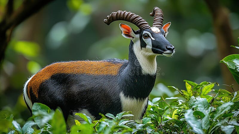 Forest-dwelling Antelope with Unique Markings Stock Illustration ...