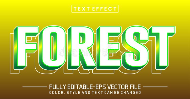 Forest Editable Text Style Effect. Editable Font Vector File Stock Vector - Illustration of game ...