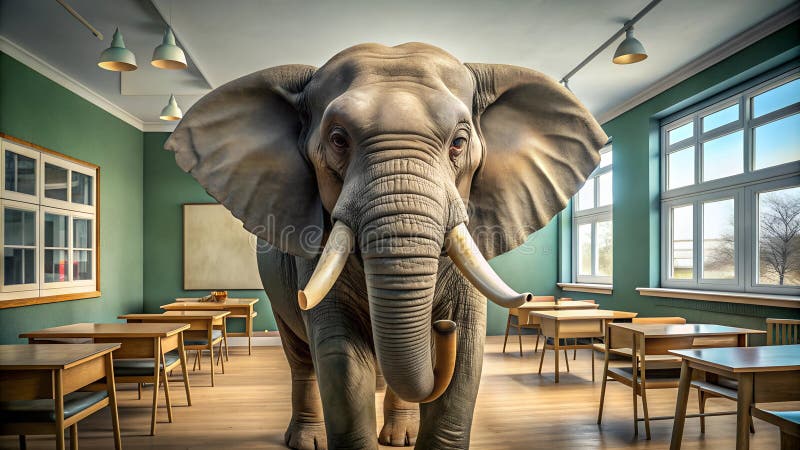 Forest Elephant Angry School Stock Illustration - Illustration of ...