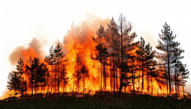 A Forest Engulfed in Flames, Showcasing the Destructive Power of ...