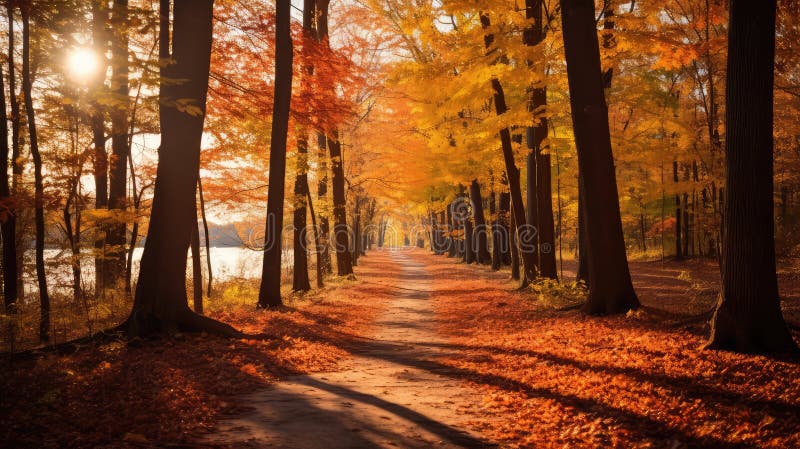 Forest fall winter stock photo. Image of landscape, woodland - 375025644