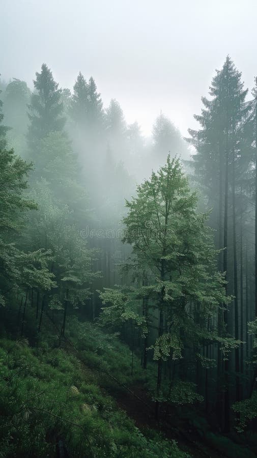 A Forest Filled with Lots of Green Trees Stock Image - Image of ...