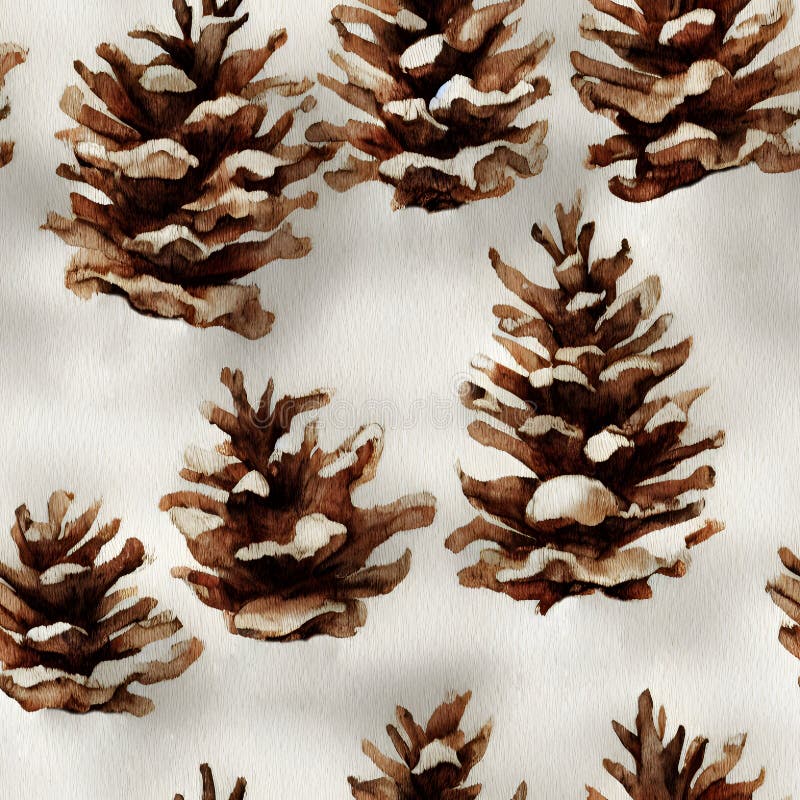 Forest Fir Cones and Branch Pattern, Seamles Stock Illustration ...