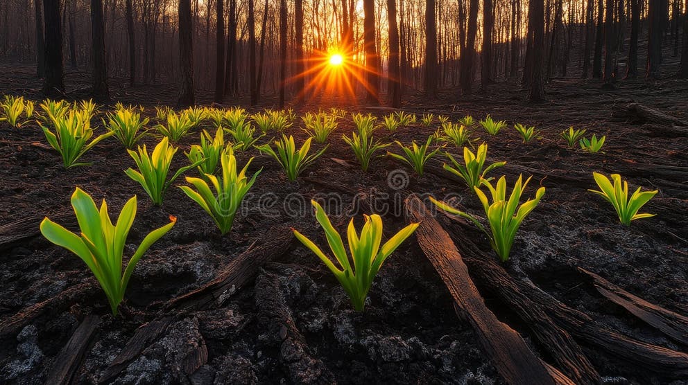 Forest Fire Aftermath: the Resilience of Wildflowers in Bloom Stock ...