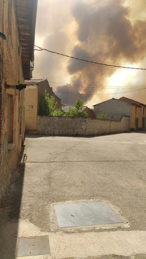Forest Fire Alert Inside Home with Heavy Smoke Stock Photo - Image of ...