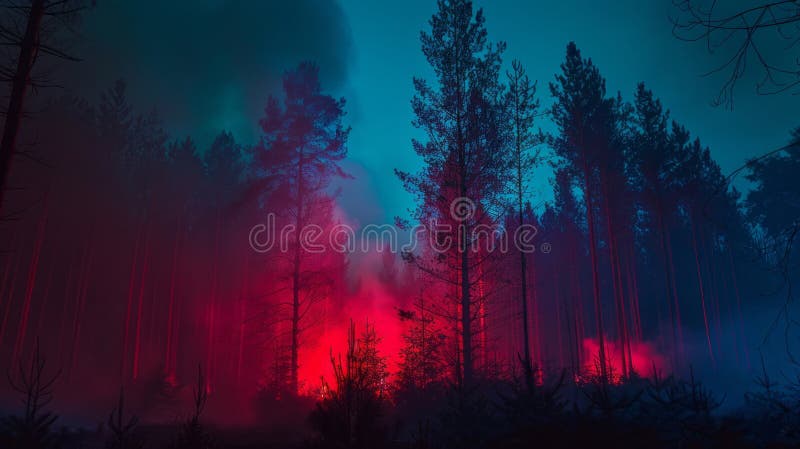 Forest Fire Burns Out of Control in the Chernobyl Exclusion Zone Stock ...