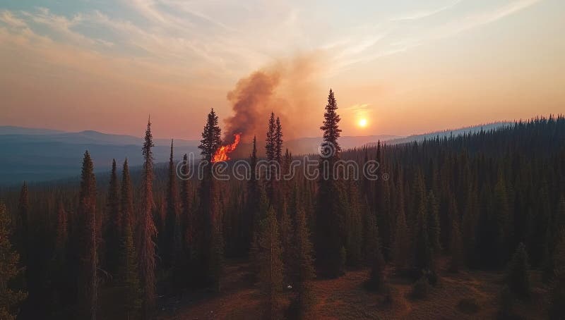 The Forest Fire Calamity Resulted in Trees Burning through the Night ...