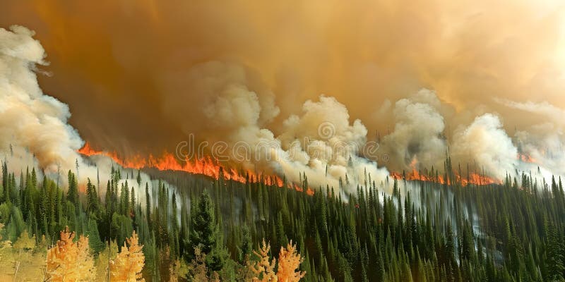 Forest Fire. Concept of Climate Change and Ecology Problems Stock ...