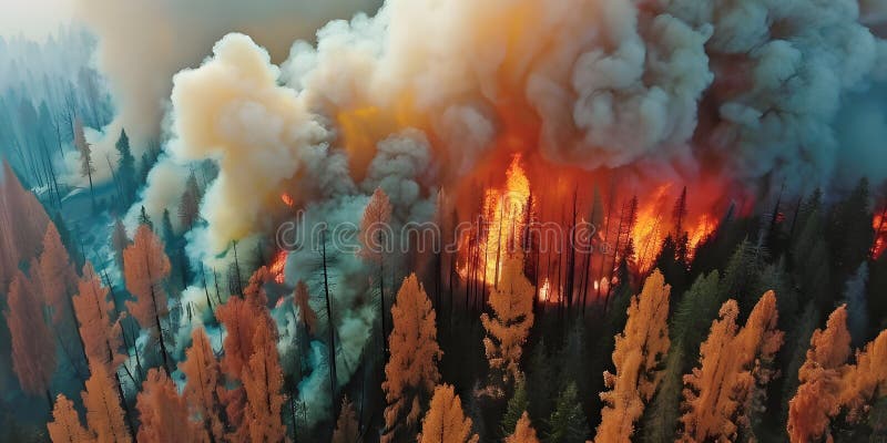 Forest Fire. Concept of Climate Change and Ecology Problems Stock ...