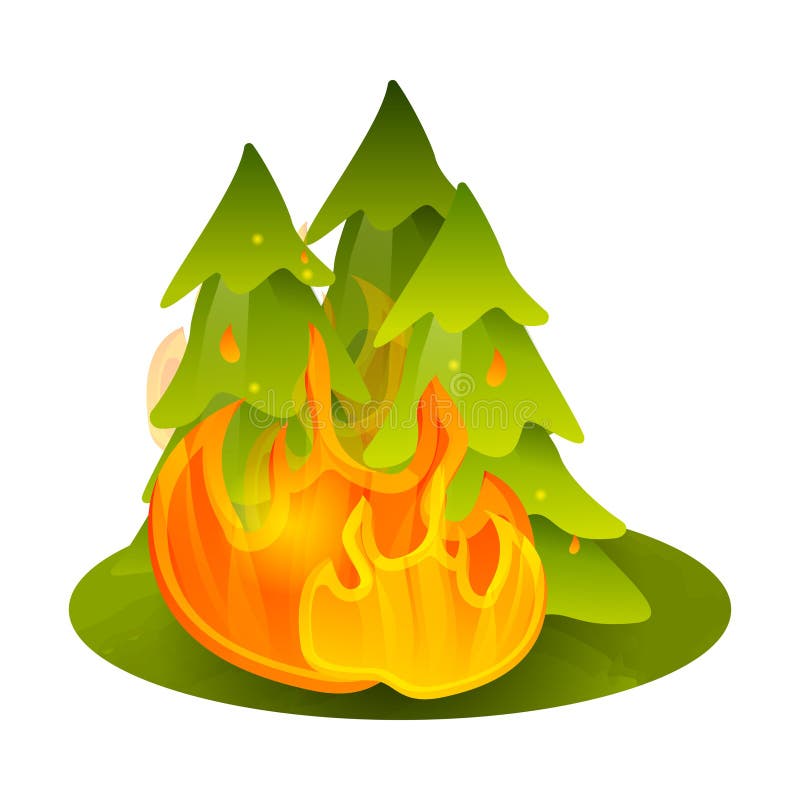 Forest Fire Concept stock vector. Illustration of fire - 275792467