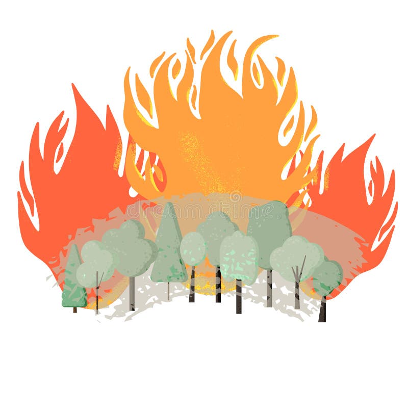 Forest Fire Concept. Wildfire Sign. Vector Design Stock Vector ...