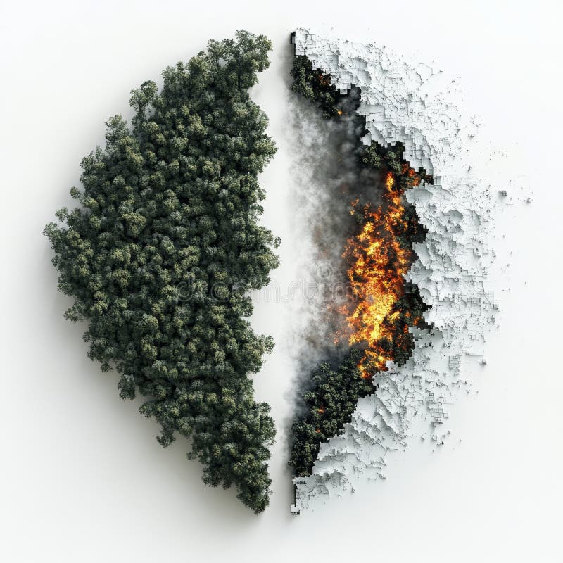 Forest Fire Destruction a Dramatic Image Depicting a Forest Fire ...
