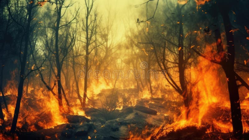 Forest on Fire and Environment Damage and Natural Habitats, Fire is ...