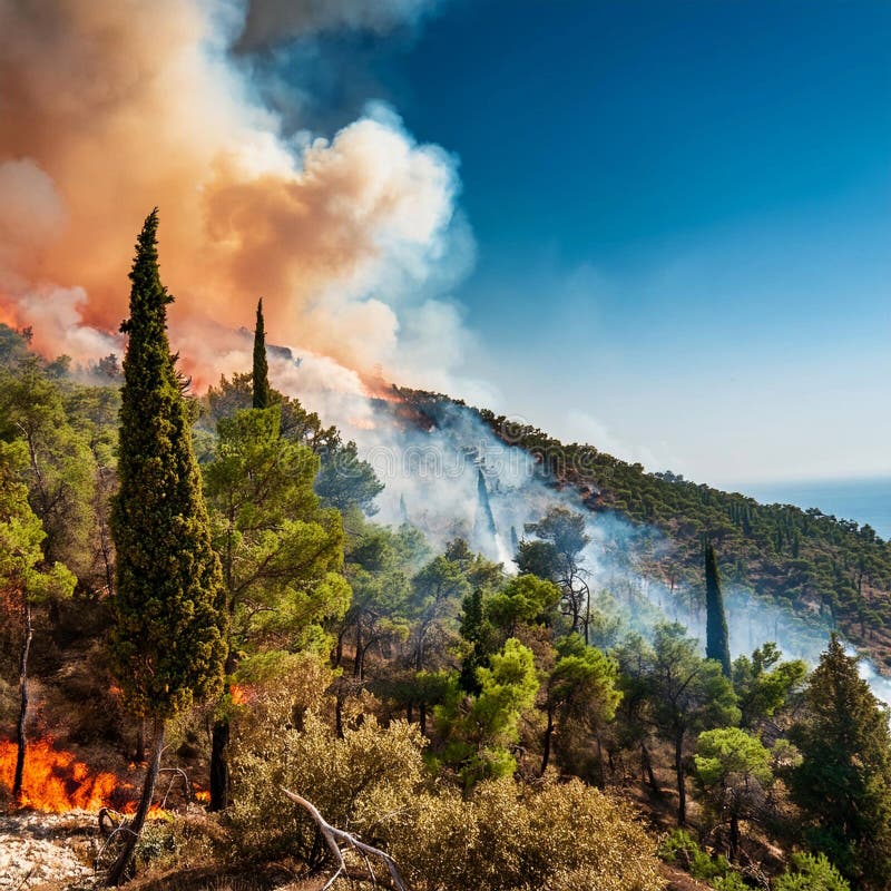 Forest Fire. Greece. Forest Fire in Greece. Greek. Forest Fire. Forest ...
